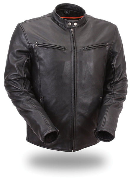Mens Sleek Vented Leather Jacket– HighwayLeather