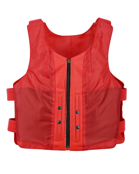 HL14945RED # 22 Ladies Red bulletproof style leather vest - Police vest ...
