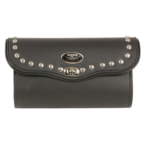Large PVC Studded Windshield Bag w/ Turn Clasp(10X5X3)– HighwayLeather