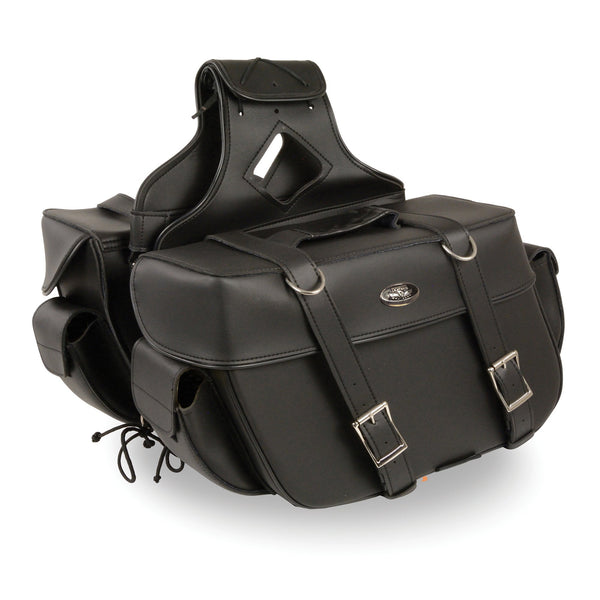 Large Zip-Off PVC Throw Over Saddle Bag (16X11X6X22) | HighwayLeather