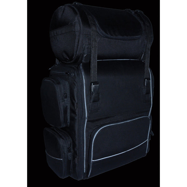 Large Two Piece Nylon Sissy Bar Bag w/ Reflective Piping (14.5X18X10 ...