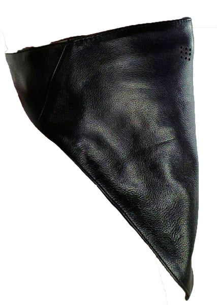 HL80322BLACK Perforated Facemask Motorcycle Leather PERFORATED Half ...